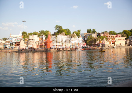 Temples at Shipra Ghat, Shipra River, Ujjain, Madhya Pradesh, India ...