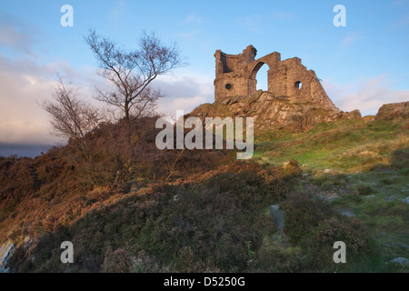 sunset at mow cop castle Stock Photo - Alamy