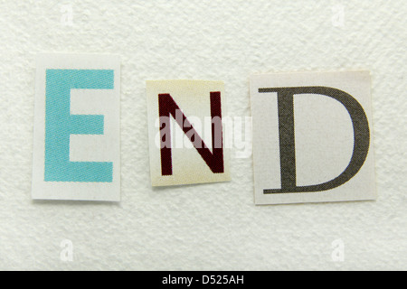 Paper cut letters. Old newspaper magazine uppercase cutouts Stock Photo ...