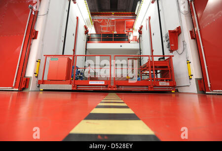 Interior view into storage room for highly radioactive waste in the ...