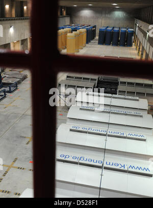 Interior view into storage room for highly radioactive waste in the ...