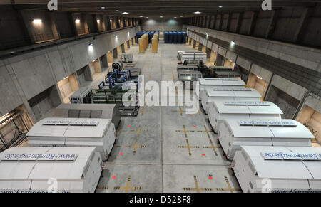 Interior view into storage room for highly radioactive waste in the ...
