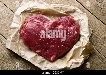 raw beef heart close-up isolated on white background Stock Photo - Alamy