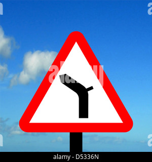 Warning sign with intersection symbol Stock Photo - Alamy