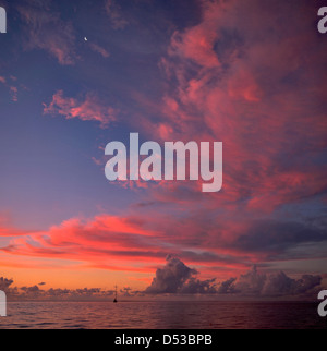 Clouds and sunset on Mo'orea island, Society islands, French Polynesia ...
