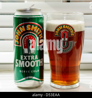A can of John Smiths extra smooth beer showing ingredients and consumer ...