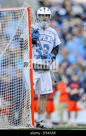 March 23, 2013 : Johns Hopkins John Ranagan (31) battles a Cavalair ...