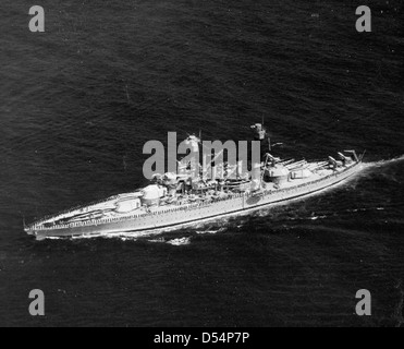 The USS Tennessee (BB-43), a Tennessee-class battleship, is shown ...