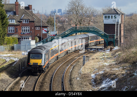 Manned level crossing and signal box Alrewas Staffordshire Stock Photo ...
