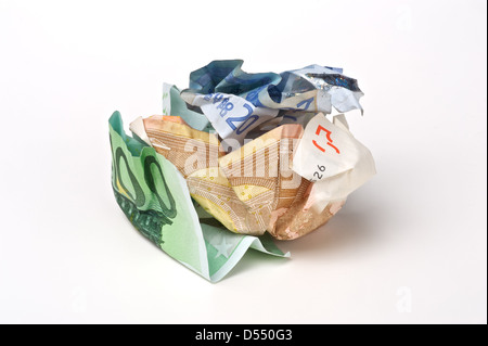 Hamburg, Germany, crumpled euro notes Stock Photo - Alamy