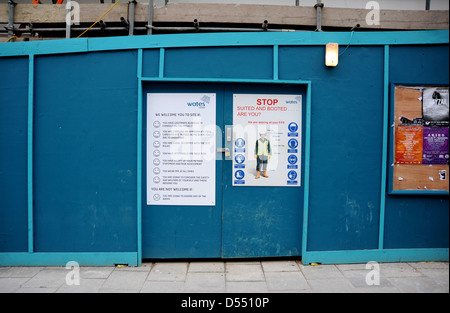 Health and Safety sign at Wates building site on corner of Ship Street ...