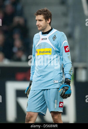 Moenchengladbach's Christofer Heimeroth controls the ball during German ...