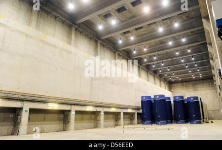 34 Castor nuclear storage casks are deposited at the interim storage ...
