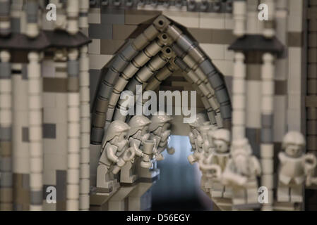 Lego figures adorn a three-metre-high model of the Cologne Cathedral ...