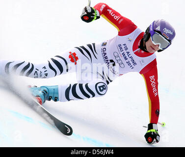 Germany's Maria Riesch competes in the Ladies' Slalom during the 2010 ...