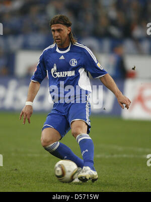 Marcelo Bordon of FC Schalke 04 kicks the ball during the soccer ...