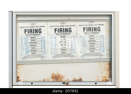 A ministry of defence warning sign at Lydd firing range, kent. UK Stock ...