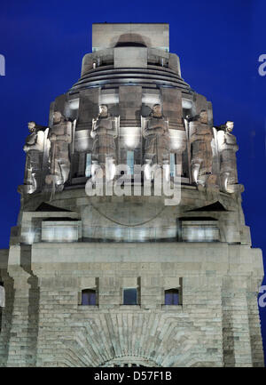 Twelve statues of armor-clad watchmen are illuminated in 91 metres ...