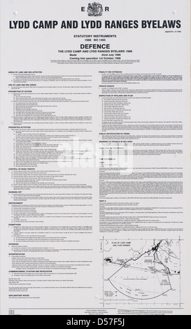 A ministry of defence warning sign at Lydd firing range, kent. UK Stock ...