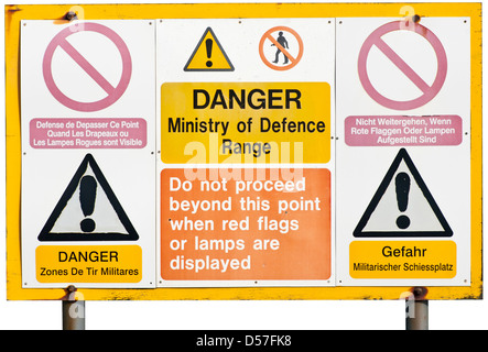 Danger Ministry Of Defence Range Sign Lydd Army Ranges Kent England ...