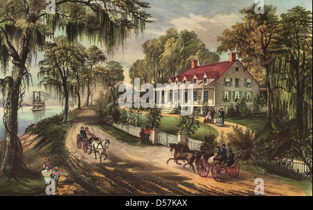 A Home on the Mississippi, 1871 Stock Photo - Alamy