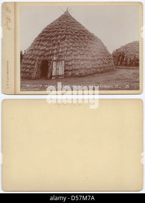 Wichita Indian grass house near Anadarko, Oklahoma. The beehive-shaped ...