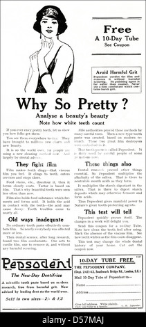 PEPSODENT toothpaste advert Original advertisement from 1940s period ...