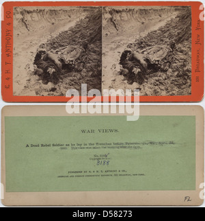 Dead soldier in the trenches during the American Civil War (April 12 ...