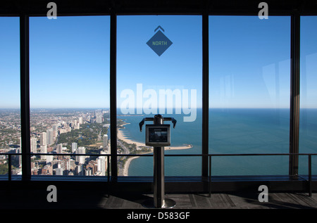 LAKE MICHIGAN OBSERVATION DECK WINDOW JOHN HANCOCK TOWER (©BRUCE GRAHAM ...