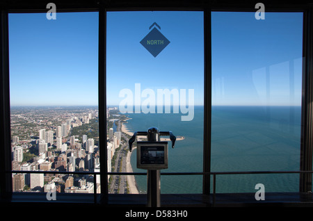 LAKE MICHIGAN OBSERVATION DECK WINDOW JOHN HANCOCK TOWER (©BRUCE GRAHAM ...