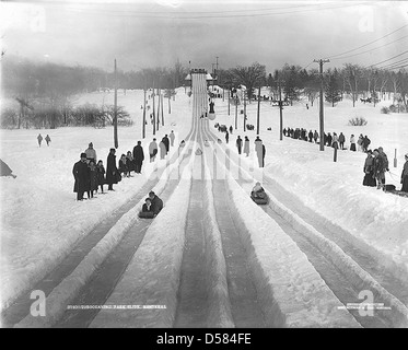 An image of a tobogganing slide at a park. The photograph captures ...