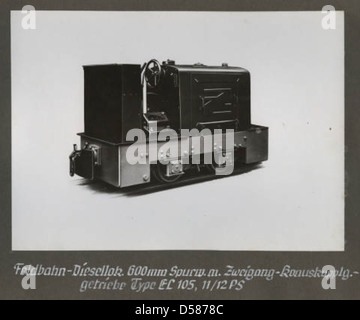 A photograph of a German Feldbahn diesel locomotive, a type of narrow ...