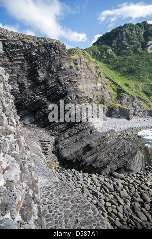 rock formation on the coast of the basque country on the sopelana beach ...