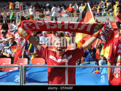 SERBIAN FANS GERMANY V SERBIA NELSON MANDELA BAY STADIUM PORT ELIZABETH ...