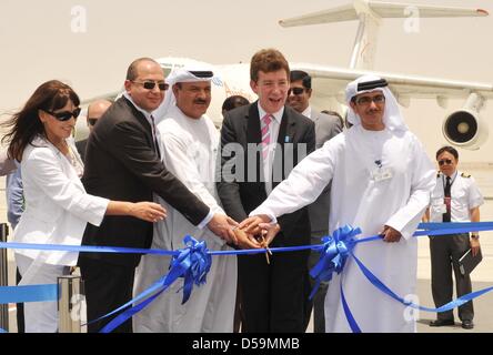 Emirates Chairman and CEO Sheikh Ahmed Bin Saeed Al Maktoum seen inside ...