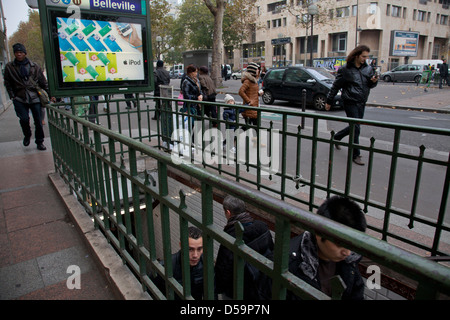 Belleville Metro station - Paris, France Stock Photo - Alamy