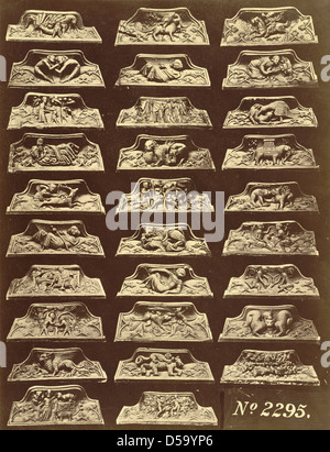 Plaster casts of misericords from Gloucester Cathedral, featuring ...
