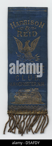A political ribbon from 1892 featuring the likeness of President ...