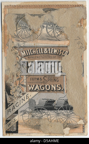 This advertising card from 1884 features portraits of Grover Cleveland ...