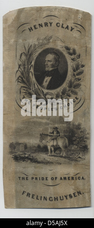 A promotional ribbon from the 1844 campaign of Henry Clay, showcasing ...
