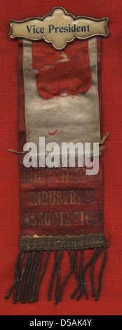 A McKinley campaign ribbon from the 1896 U.S. presidential election ...