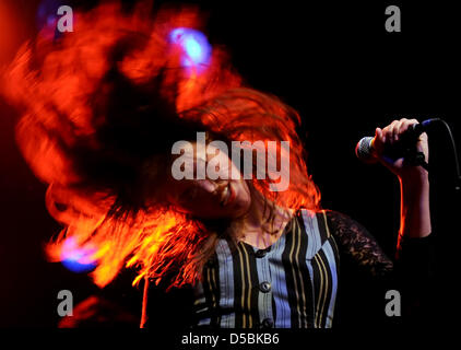 The Danish singer 'Fallulah' (Maria Aperti) performs on stage during a ...