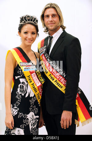 Miss East Germany 2010 Christin Martin poses after the award ceremony ...