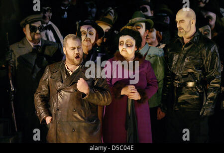 German tenor Torsten Kerl as Rienzi (L) and Finnish soprano Camilla ...