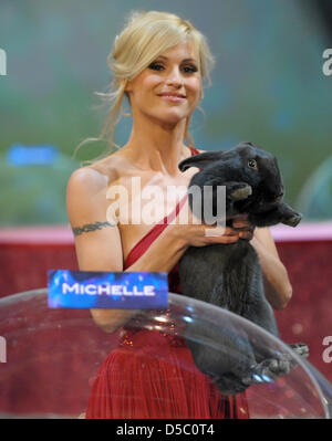 The back of co-host Michelle Hunziker during live broadcast of 'Bet ...