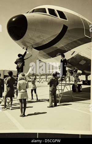 A photograph from Pacific Southwest Airlines (PSA) showing a flight ...