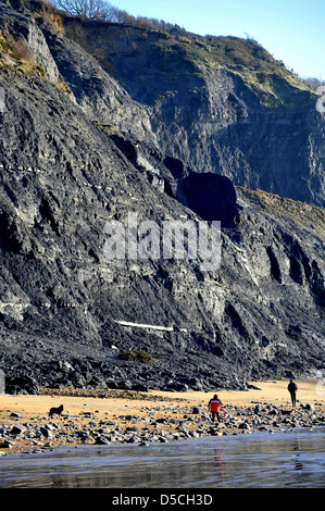 Landslide, unstable cliffs at Charmouth in Dorset, Britain, UK Stock ...