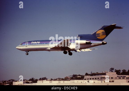 A Boeing 727, a successful commercial jet airliner, shown in flight ...