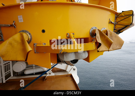rear of water jet powered emergency boat launch on board a ferry norway ...