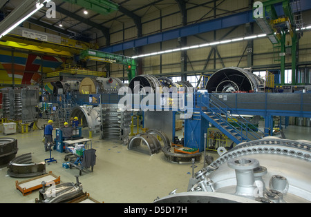 Berlin, Germany, the production hall in Berlin gas turbine plant Stock ...